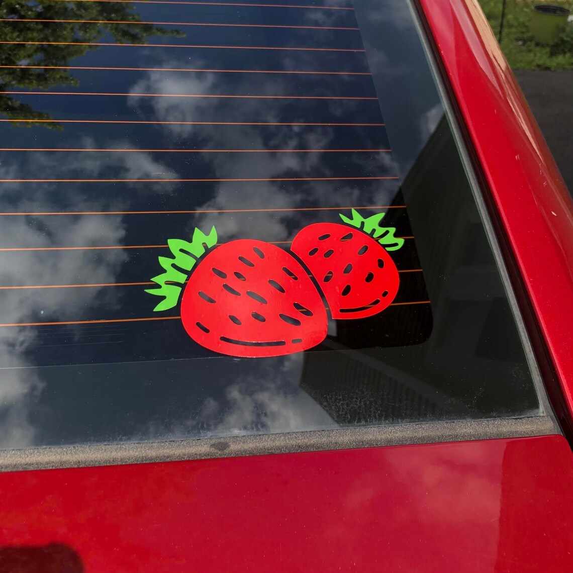 Fresa Car Sticker Strawberry Bumper Sticker Window Strong-hold Adhesive ...