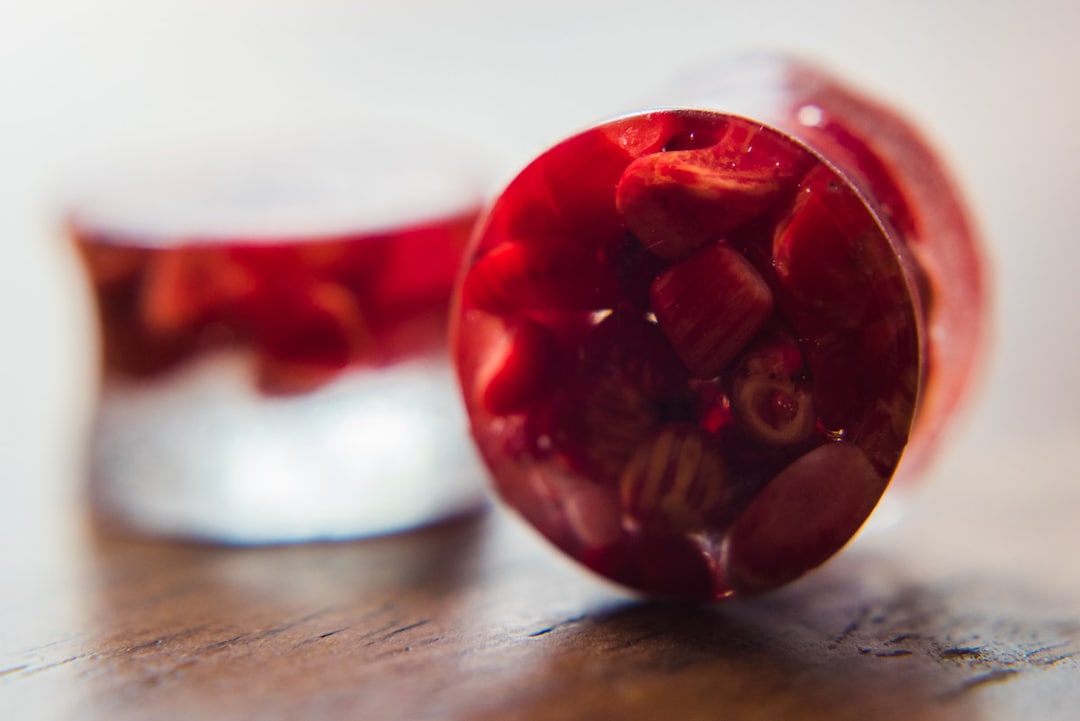 Red Ear Plugs With Bamboo Coral, Multiple Sizes - Etsy