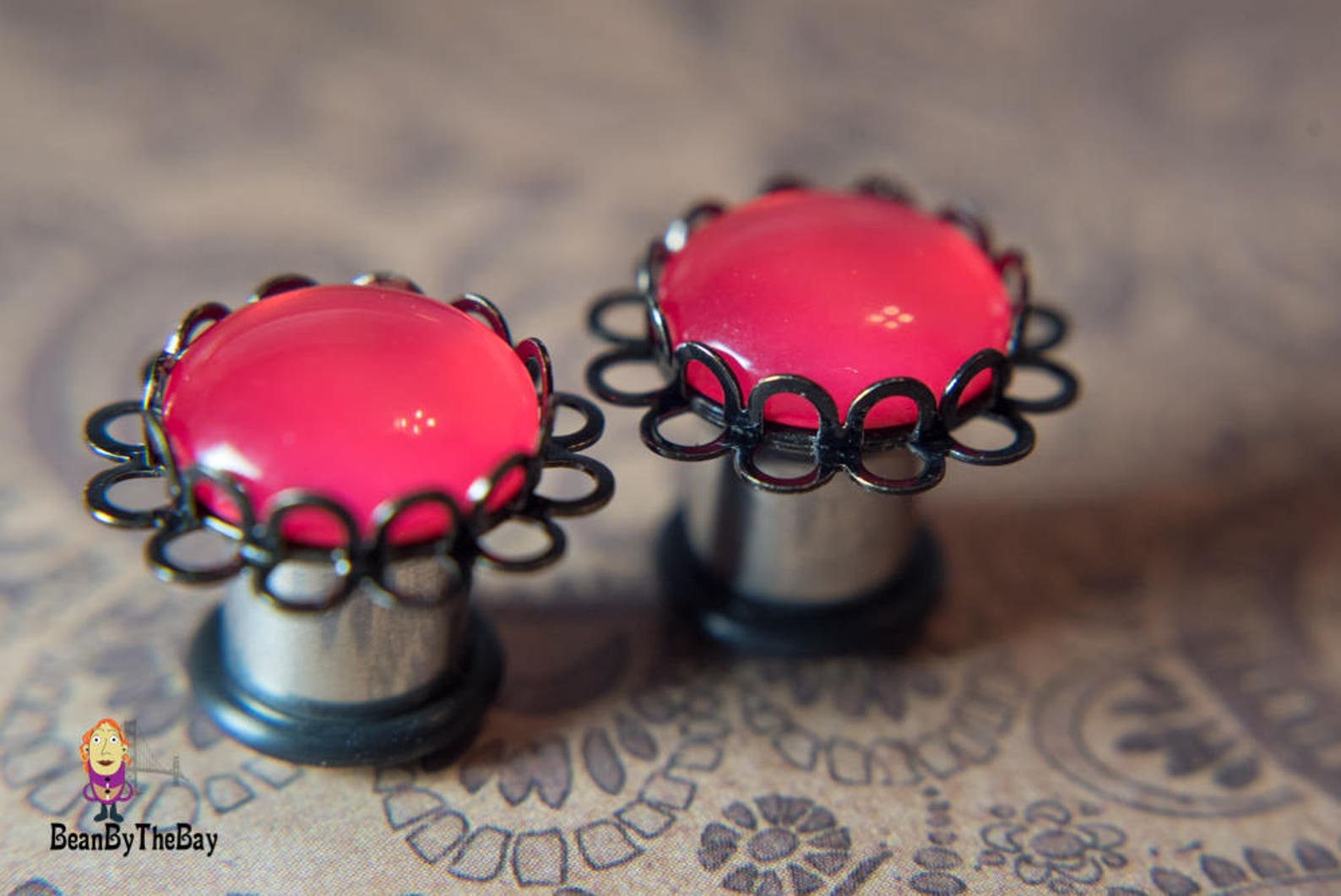 Gorgeous and Elegant Pink Hider Plugs 2g 6mm 0g 8mm 00g - Etsy