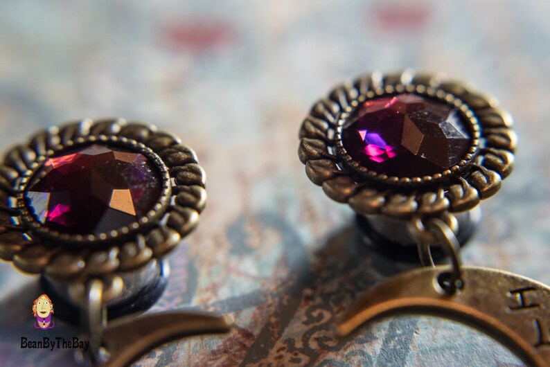 Gorgeous Dangle Moon Plugs Stainless Steel Single Flare Ear - Etsy