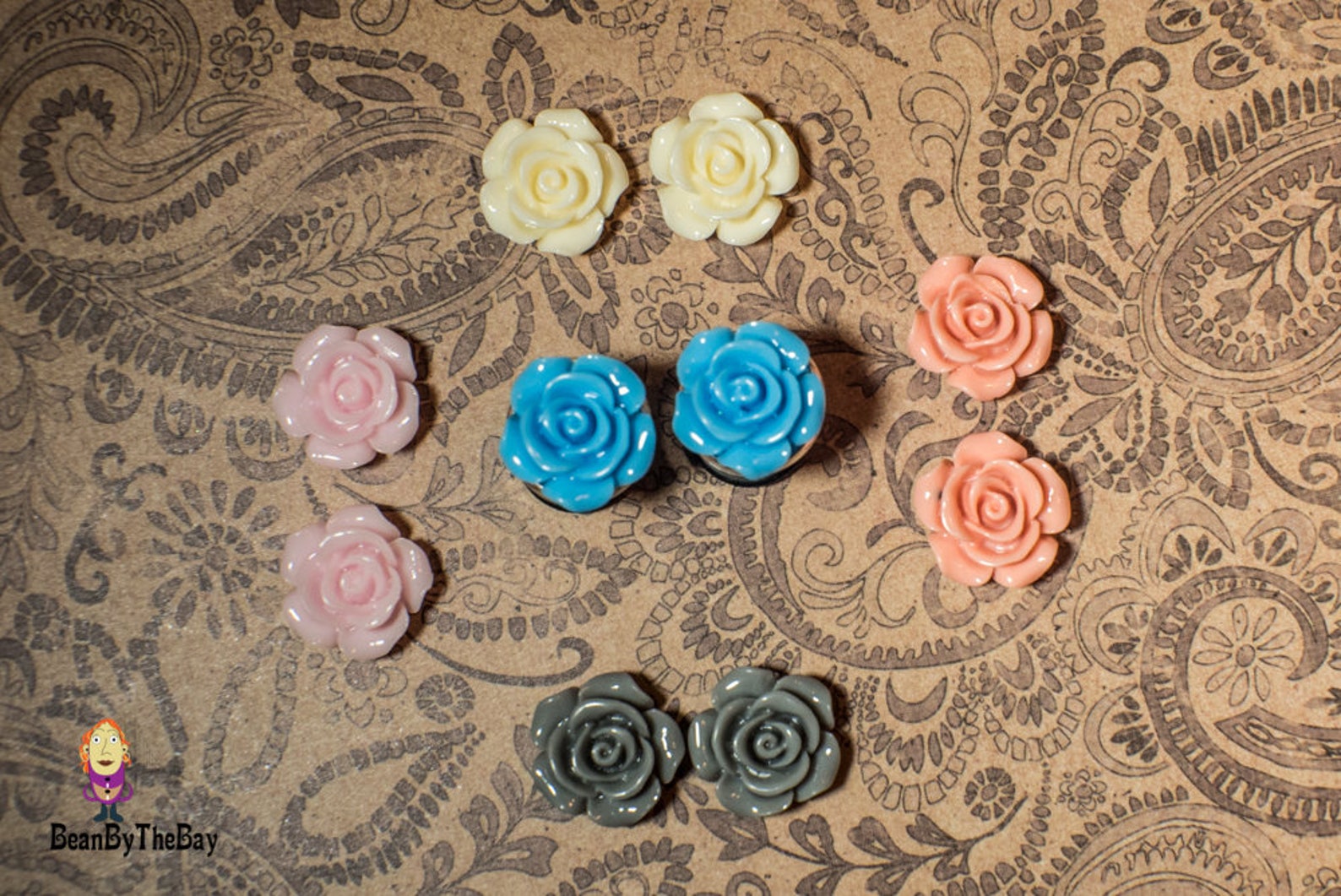 Pretty Rose Hider Plugs 2g 6mm 0g 8mm 00g 10mm - Etsy