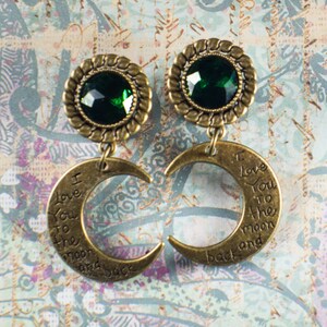 Gorgeous Dangle Moon Plugs, Stainless Steel Single Flare Ear Plugs, 0g ...