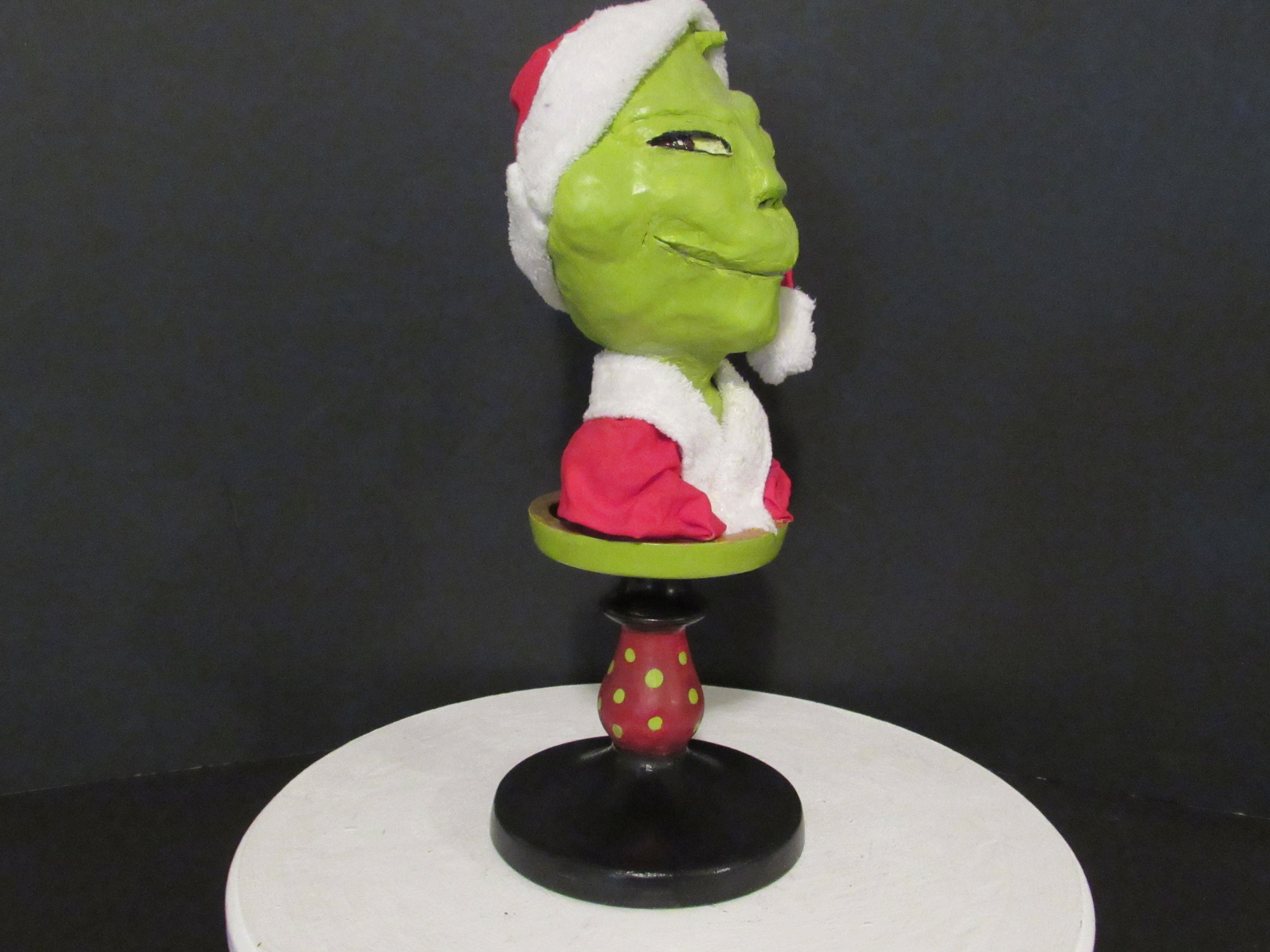 OOAK Bust of the Grinch Polymer Clay Bust of Christmas Grinch - Etsy