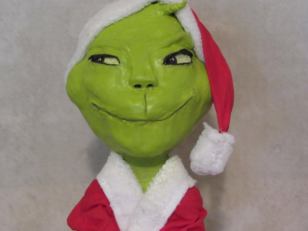 OOAK Bust of the Grinch, Polymer Clay Bust of Christmas Grinch by ...