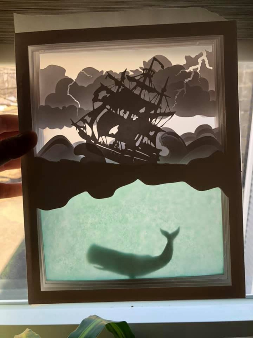 Stormy Sea Papercut Lightbox **TEMPLATE ONLY - Etsy