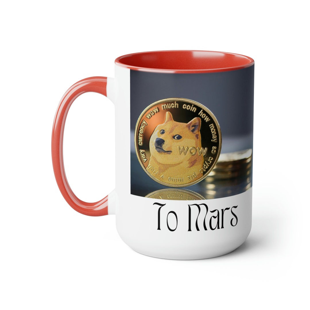 Doge to Mars Two-tone Coffee Mugs, 15oz - Etsy
