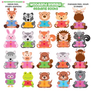 Cute Woodland Animal Digital Stickers Woodland Animal Planner Clipart ...