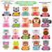 Cute Woodland Animal Digital Stickers Woodland Animal Planner Clipart ...