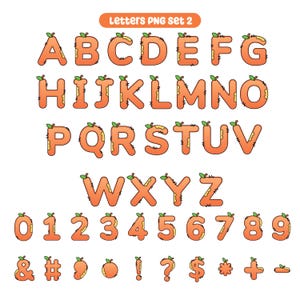 Peach Alphabet Letters A-Z, Peach Numbers 0-9, Peach Clipart, Fruit ...