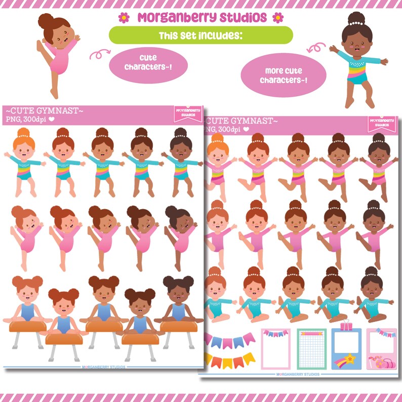 Cute Gymnastics Clipart, Gymnastics Party Clipart, Gymnastics PNG ...