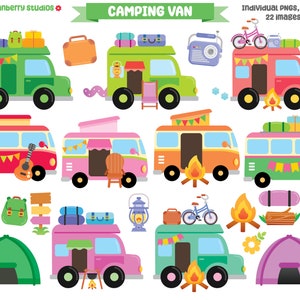 Camping Van Clipart, Camping Clipart, Summer Clipart, Summer Camp ...