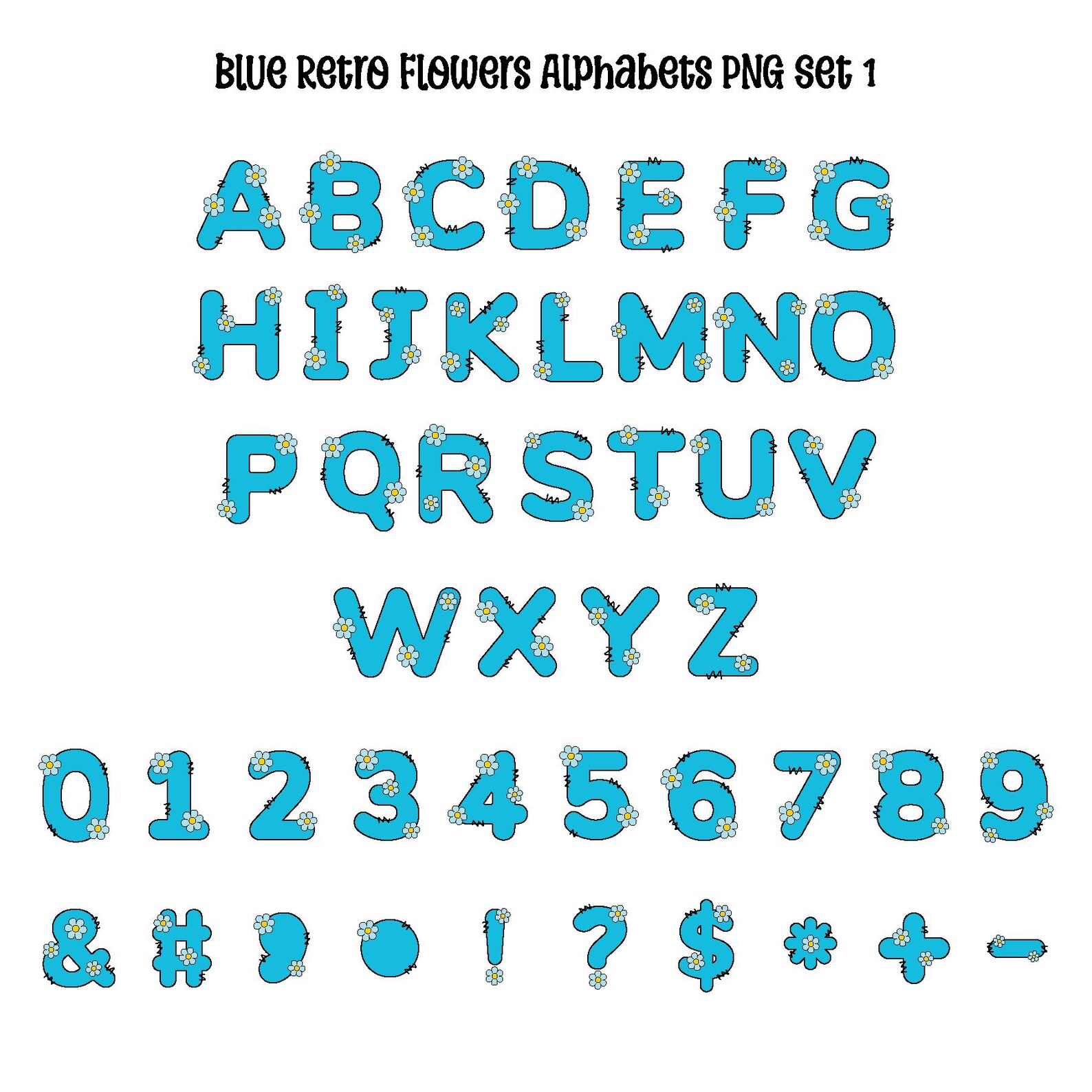 Retro Flower Power Alphabet PNG: 70s Style Font (commercial Use) - Etsy