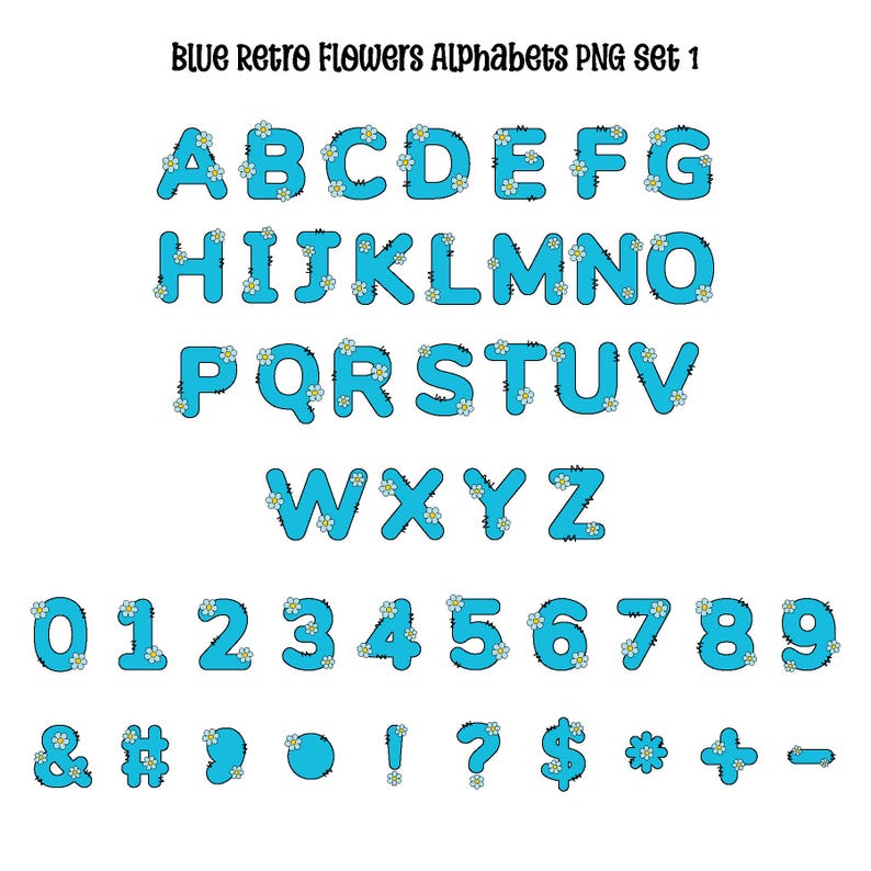 Retro Flower Power Alphabet PNG: 70s Style Font (commercial Use) - Etsy