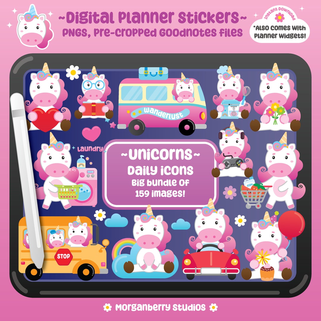Unicorn Digital Sticker for Goodnotes, Goodnotes Stickers, Unicorn ...
