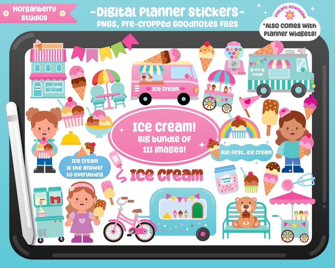 Ice Cream Digital Sticker for Goodnotes Goodnotes Sticker - Etsy