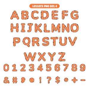 Peach Alphabet Letters A-Z, Peach Numbers 0-9, Peach Clipart, Fruit ...