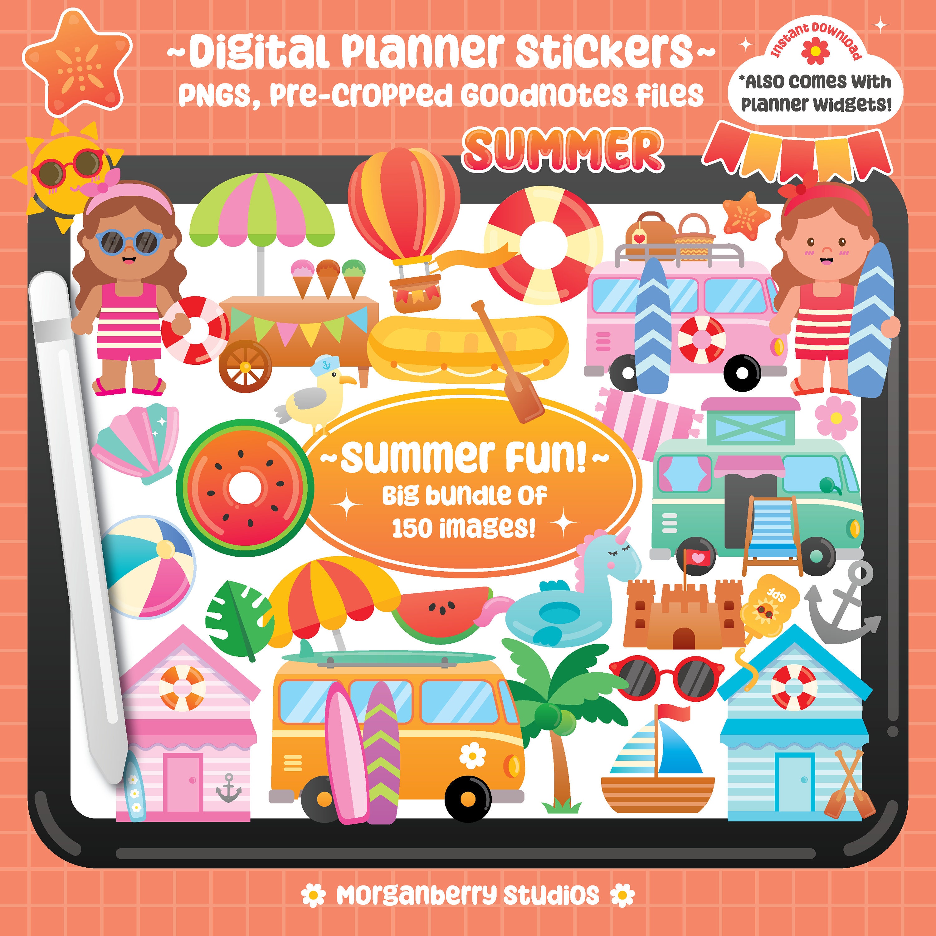 Summer Fun Digital Sticker for Goodnotes, Goodnotes Sticker, Summer ...
