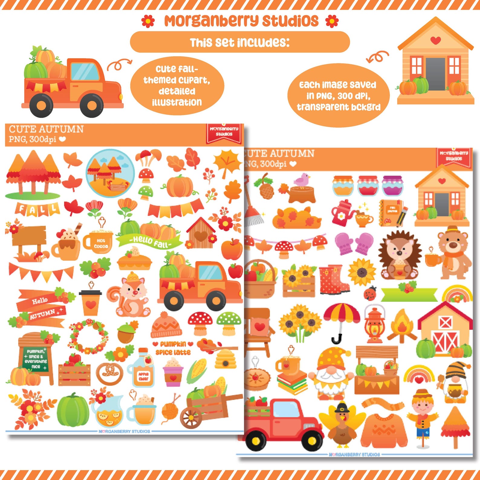 Cute Fall Clipart, Cute Autumn Clipart, Seasons Clipart, Fall Season ...