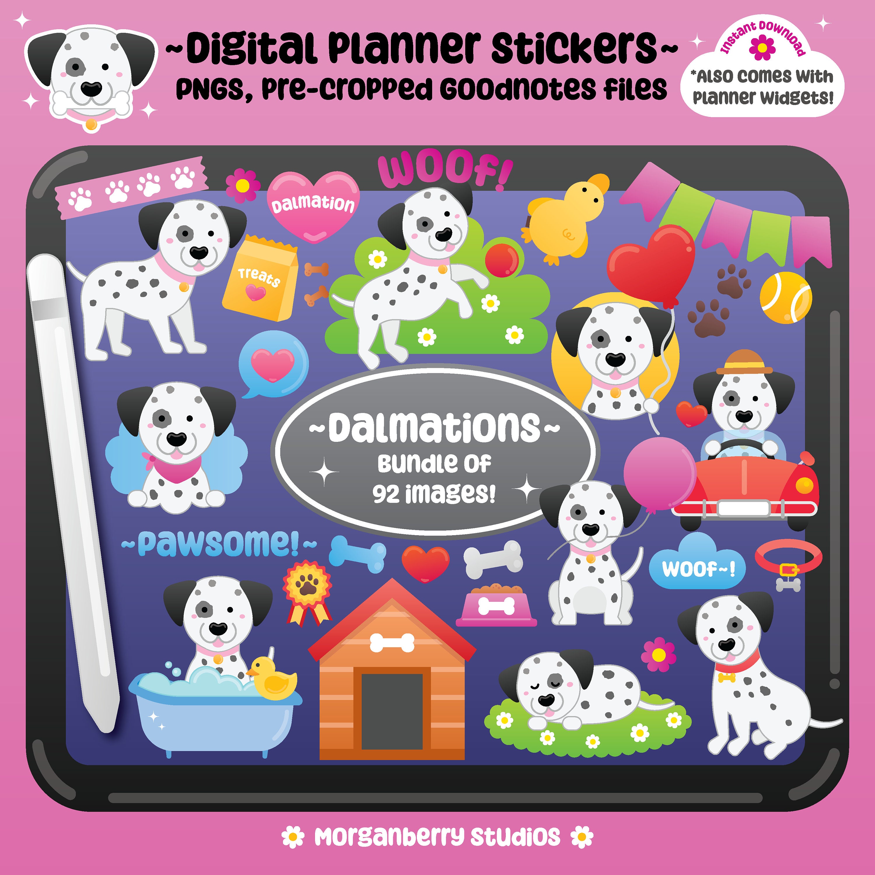 Goodnotes Stickers, Puppy Digital Sticker, Dalmation Sticker, Dalmation ...