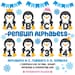 Penguin Alphabet Letters PNG, Penguin Clipart, Winter Clipart, Penguin ...