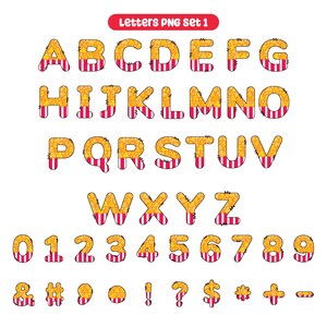 Popcorn Carnival Alphabet Clipart: Movie Night Letters (PNG) - Etsy