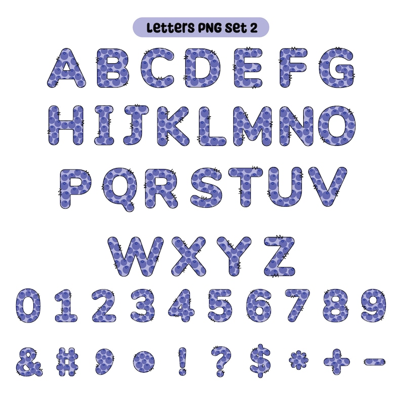 Blueberry Alphabets PNG, Blueberry Doodle Letters, Summer Fruit ...