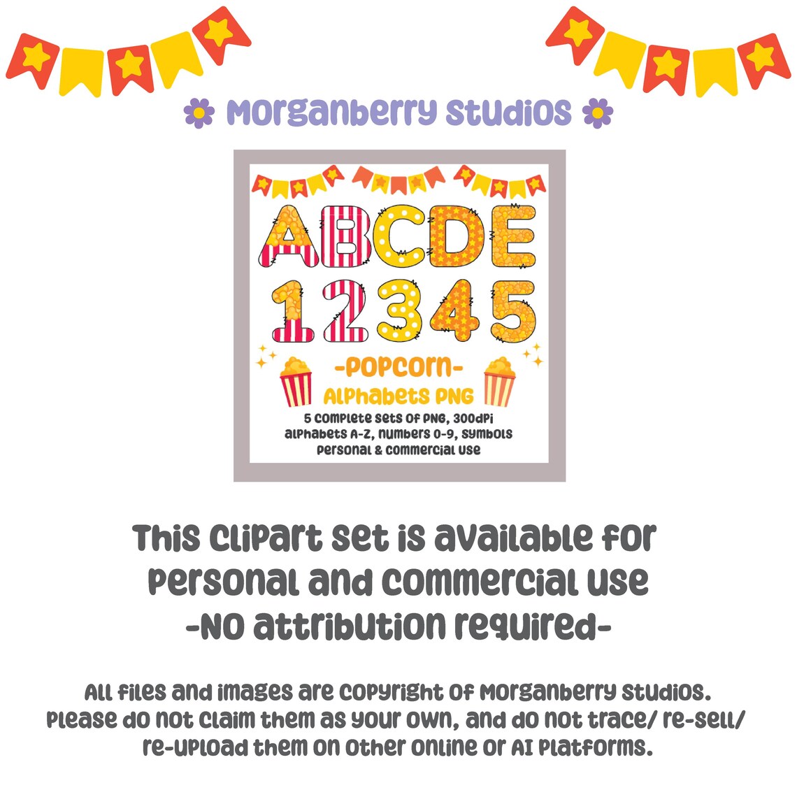 Popcorn Carnival Alphabet Clipart: Movie Night Letters (PNG) - Etsy