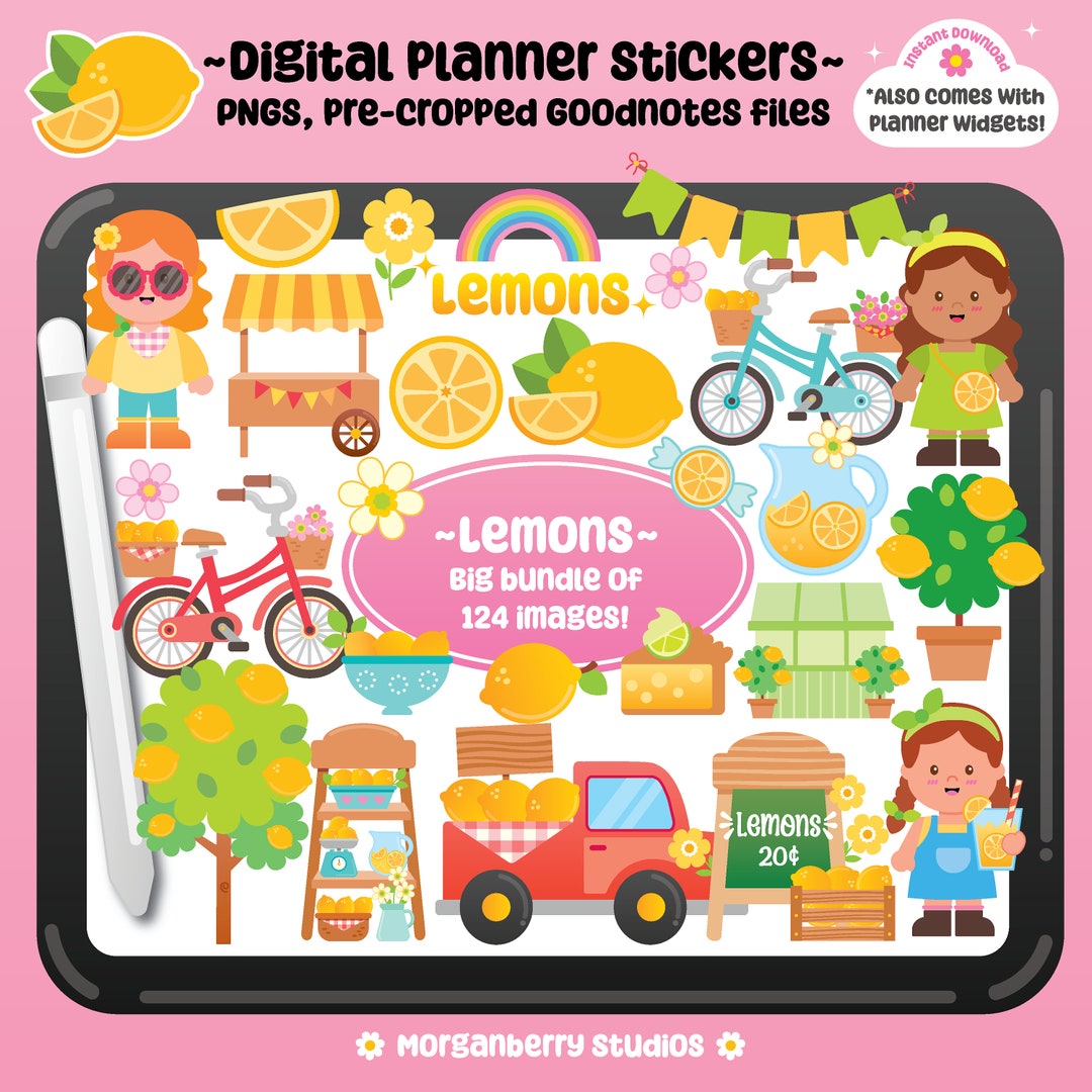 Lemons Digital Sticker for Goodnotes, Goodnotes Stickers, Planner ...