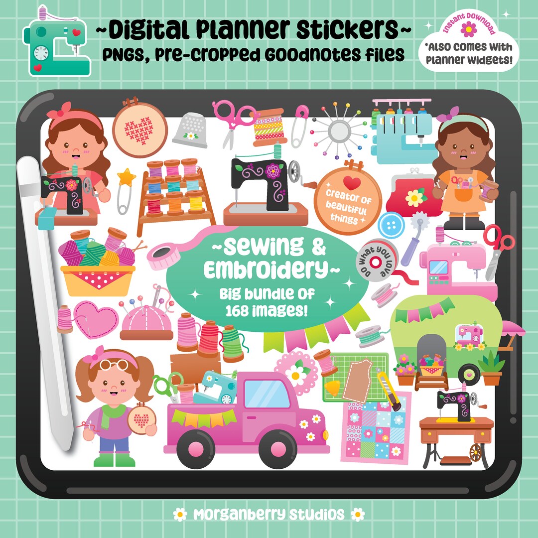 Sewing Digital Sticker for Goodnotes, Goodnotes Stickers, Digital ...