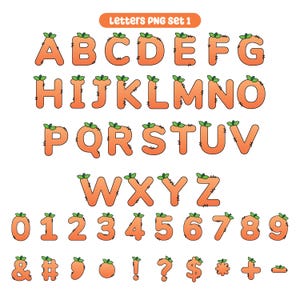 Peach Alphabet Letters A-Z, Peach Numbers 0-9, Peach Clipart, Fruit ...