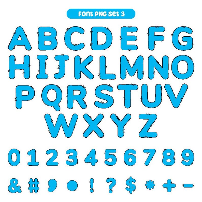 Blue Alphabets Sublimation Pack, Doodle Letters for Sublimation ...