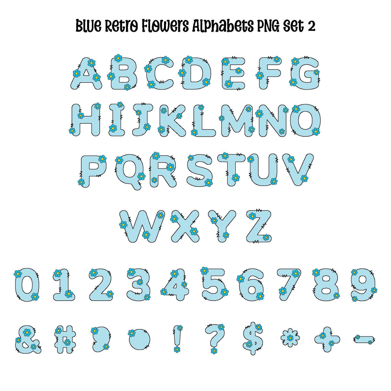 Retro Flower Power Alphabet PNG: 70s Style Font (commercial Use) - Etsy