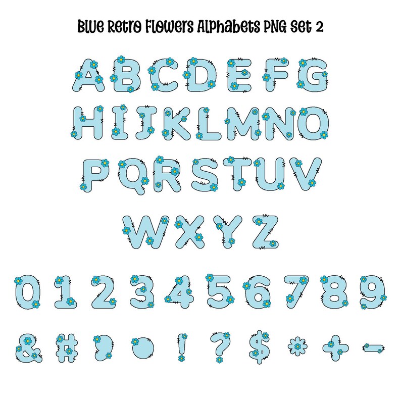 Retro Flower Power Alphabet PNG: 70s Style Font (commercial Use) - Etsy