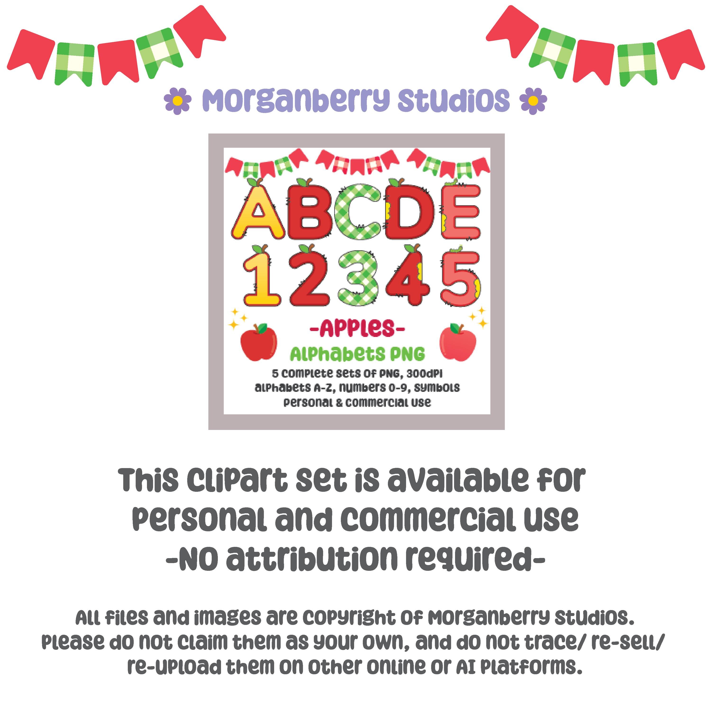 Apple Doodle Alphabet Clipart: Back to School Sublimation (PNG) - Etsy