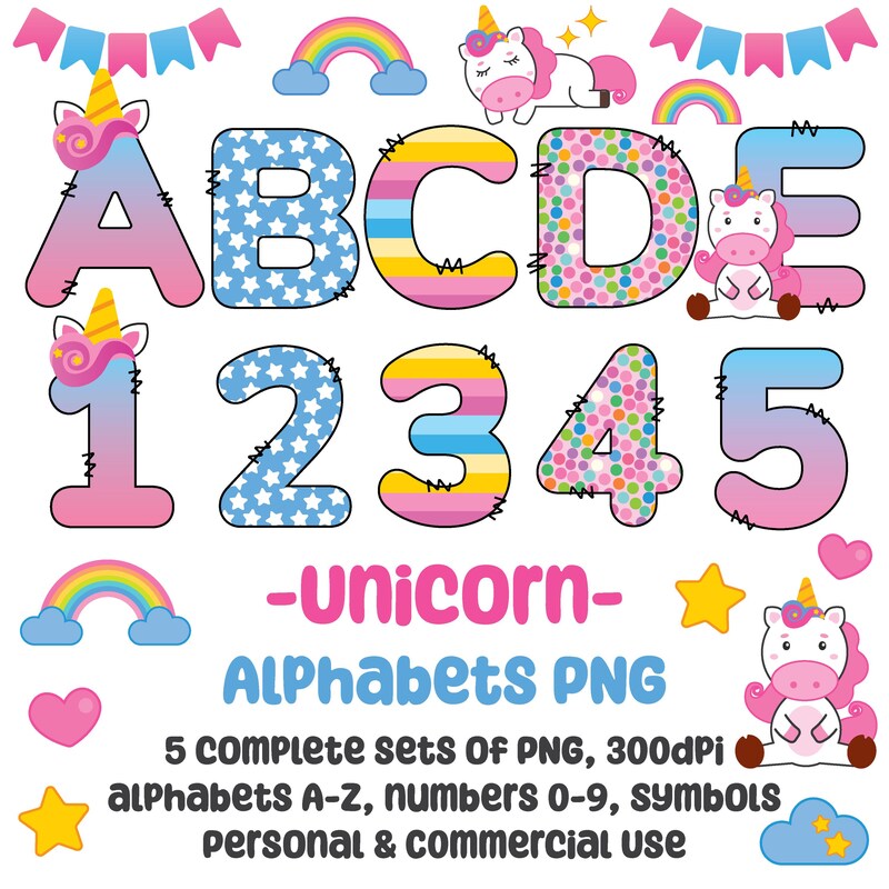 Unicorn Letters - Etsy