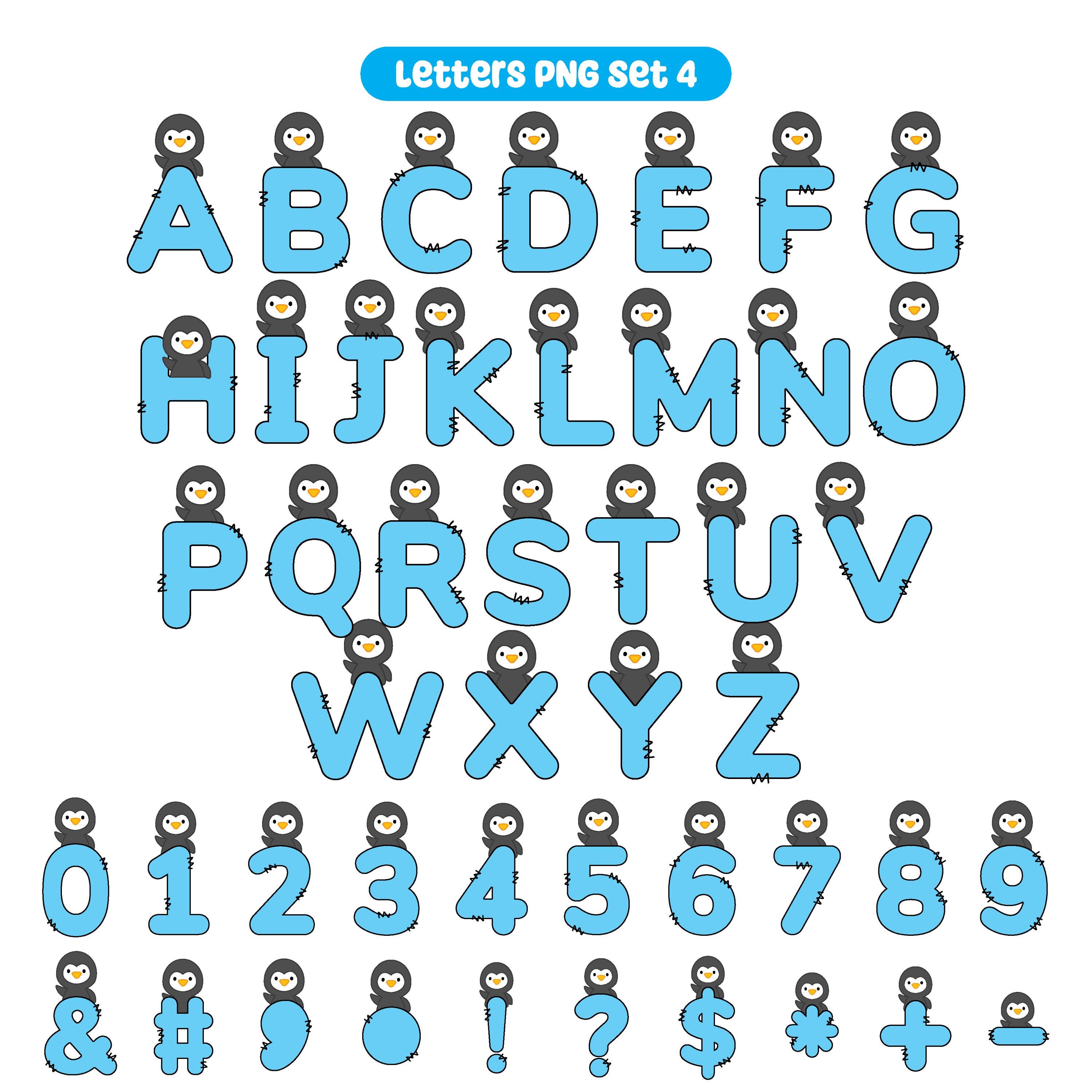 Cute Penguin Alphabet PNG Clipart, ABC Sublimation Design, Penguin ...