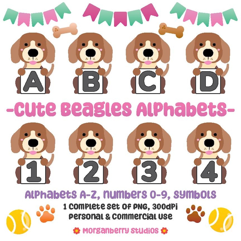 Cute Beagle Alphabets PNG, Dog Letters Clipart, Dog Font Alphabet Pack ...