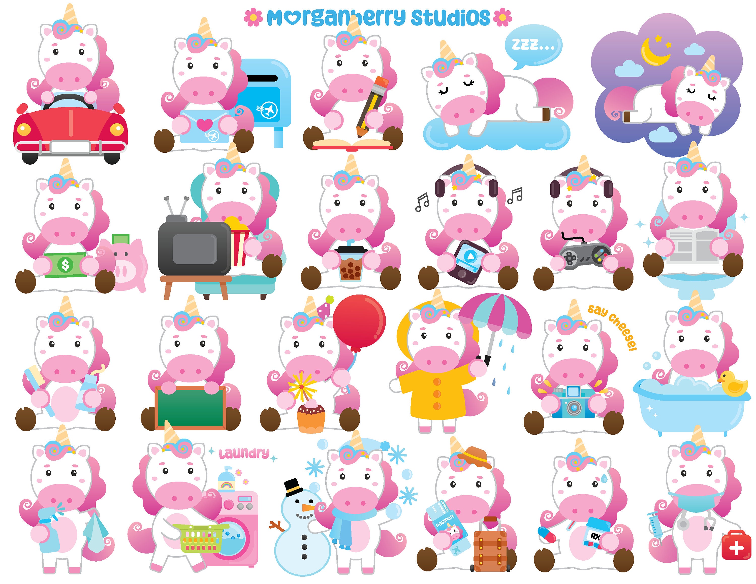Unicorn Digital Sticker for Goodnotes, Goodnotes Stickers, Unicorn ...