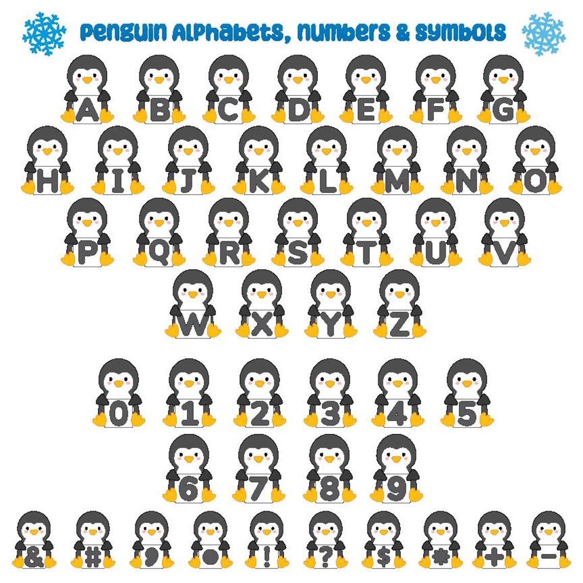 Penguin Alphabet Letters PNG, Penguin Clipart, Winter Clipart, Penguin ...