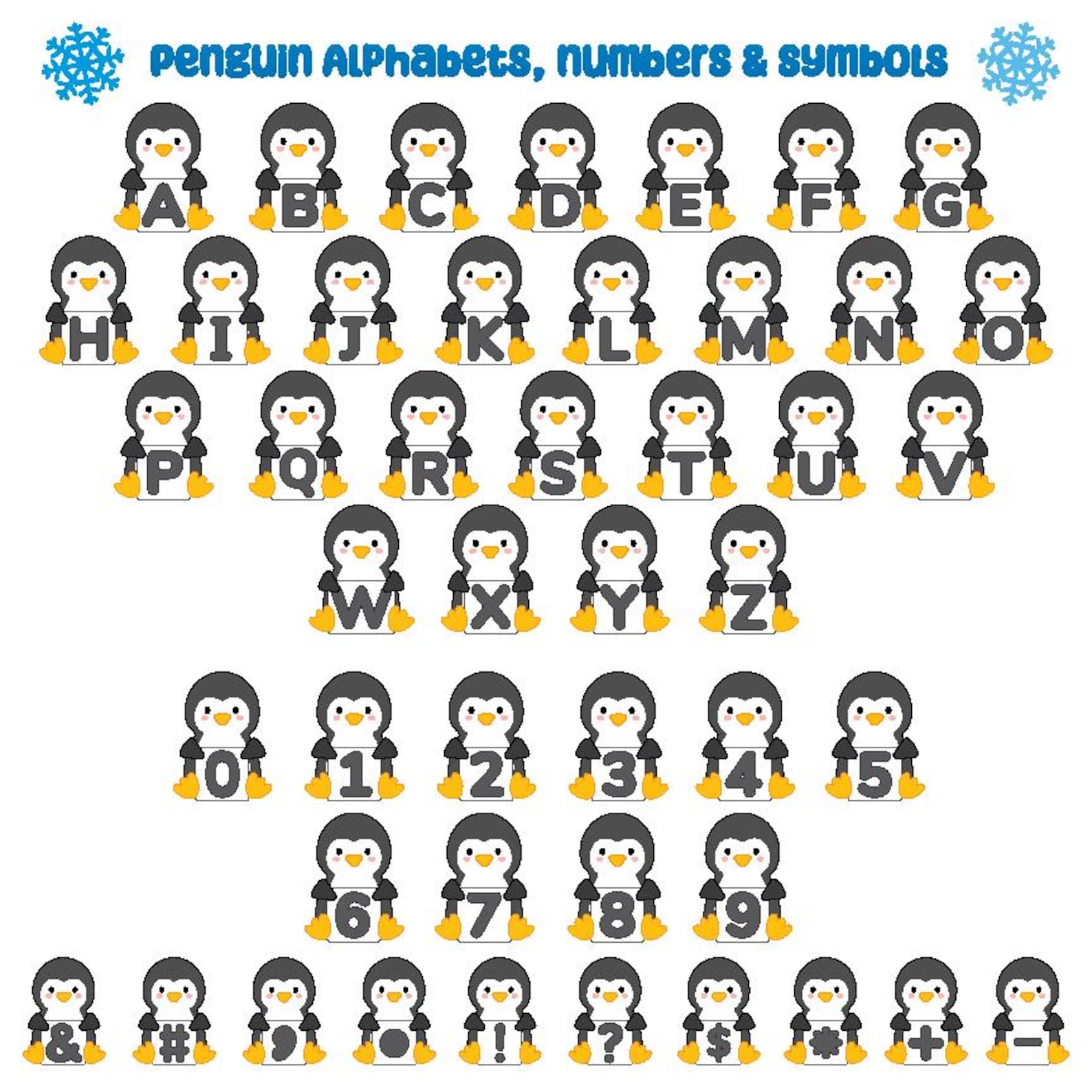 Penguin Alphabet Letters PNG, Penguin Clipart, Winter Clipart, Penguin ...