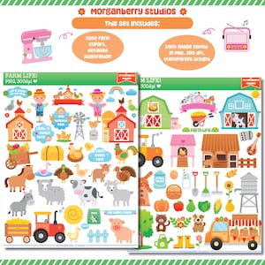 Cute Farm Clipart, Barnyard Birthday Clipart, Farm Animals Clipart ...