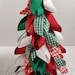 6 Inch or 9 Inch Red Green Check Ribbon Holiday Tabletop Tree - Etsy