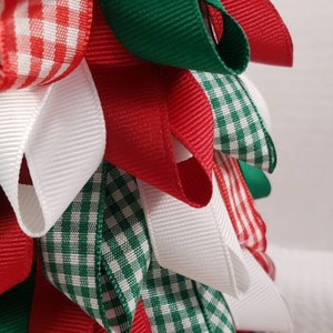 6 Inch or 9 Inch Red Green Check Ribbon Holiday Tabletop Tree - Etsy