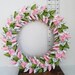 16 Inch Spring/easter Pink Green Floral Leaf Ribbon Wreath - Etsy
