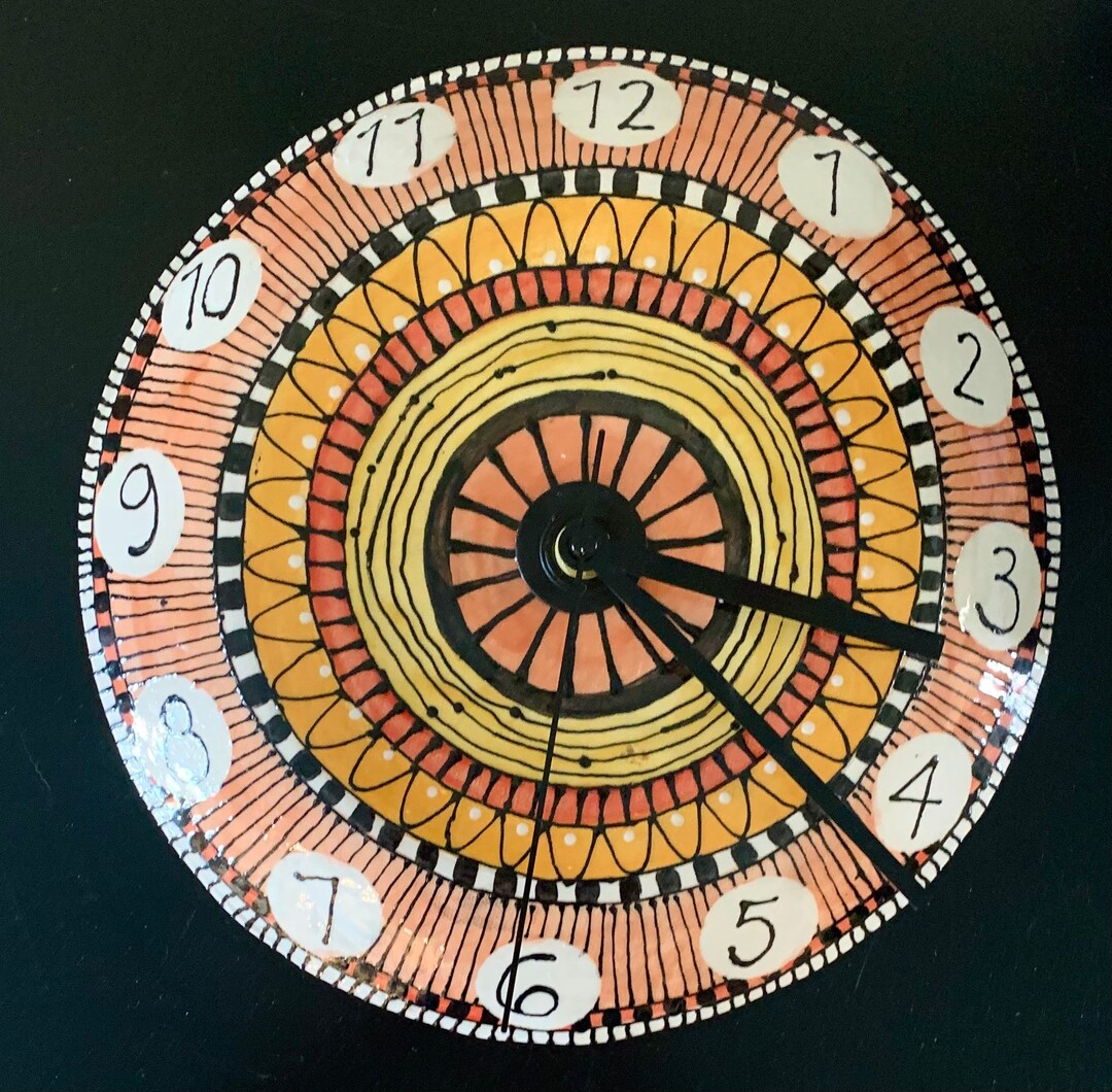 Homemade 10 Inch Ceramic Clock, Homemade Clay Clock, Homemade Ceramic ...