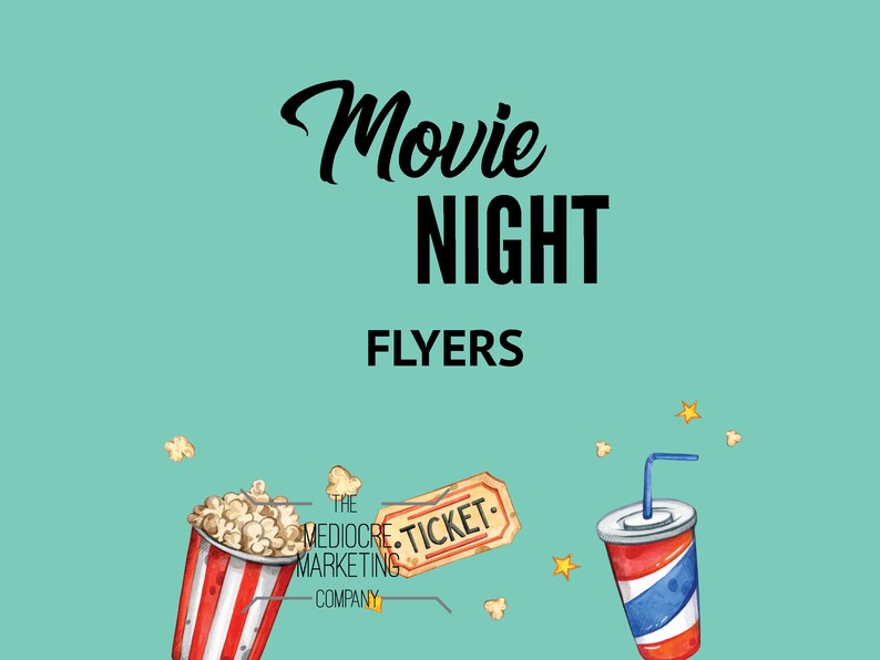 Movie Night Event Flyers | PTO | PTA | School Event | Editable PDF ...