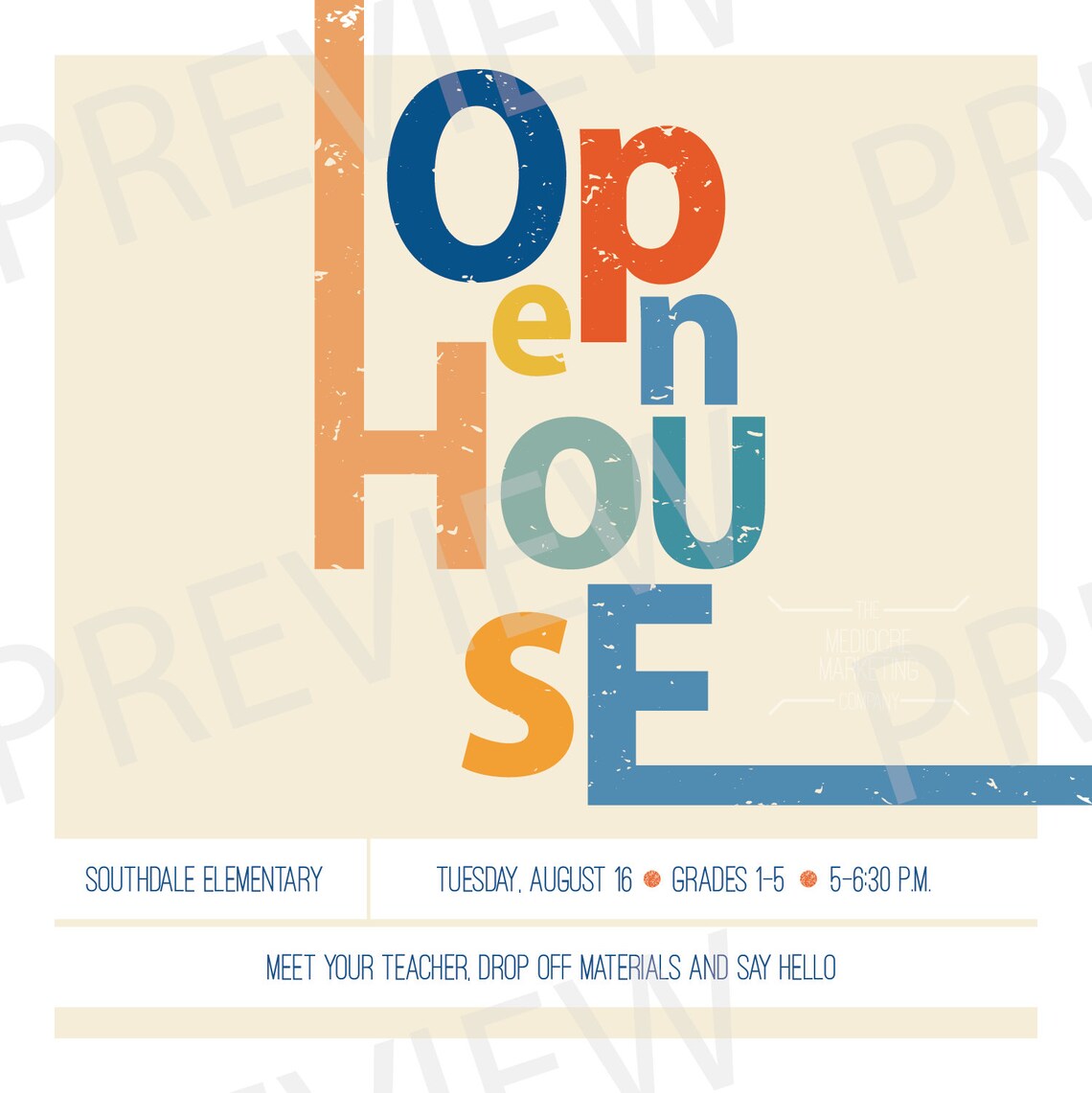 Open House Social Media Artwork | PTO | PTA | School Event | Editable ...