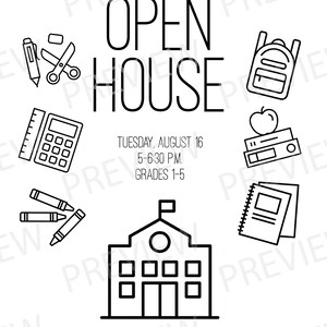 Open House Event Flyers | PTO | PTA | School Event | Editable PDF ...