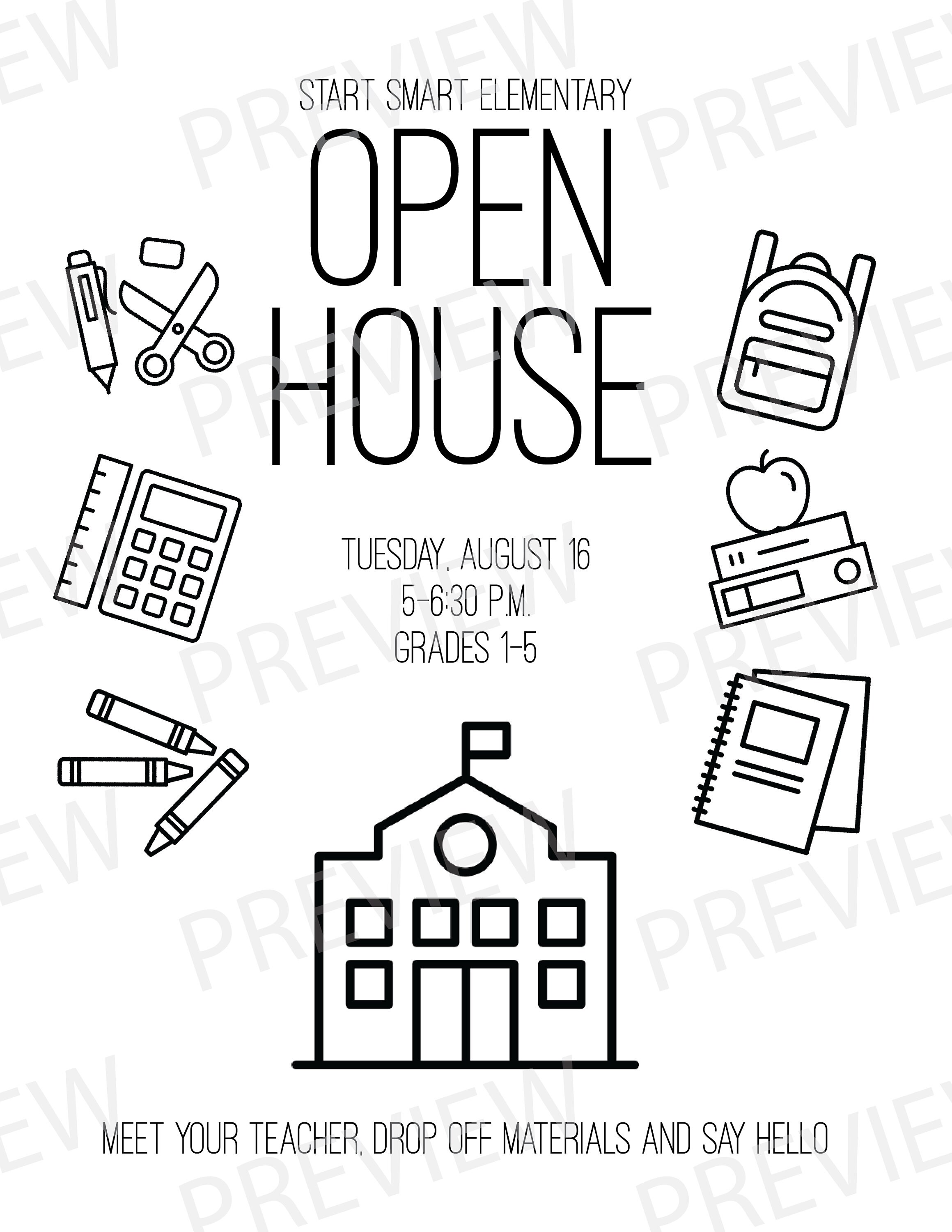 Open House Event Flyers | PTO | PTA | School Event | Editable PDF ...