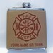 Personalized Fireman Logo Leather 6 Oz Stainless Steel Flask - Etsy